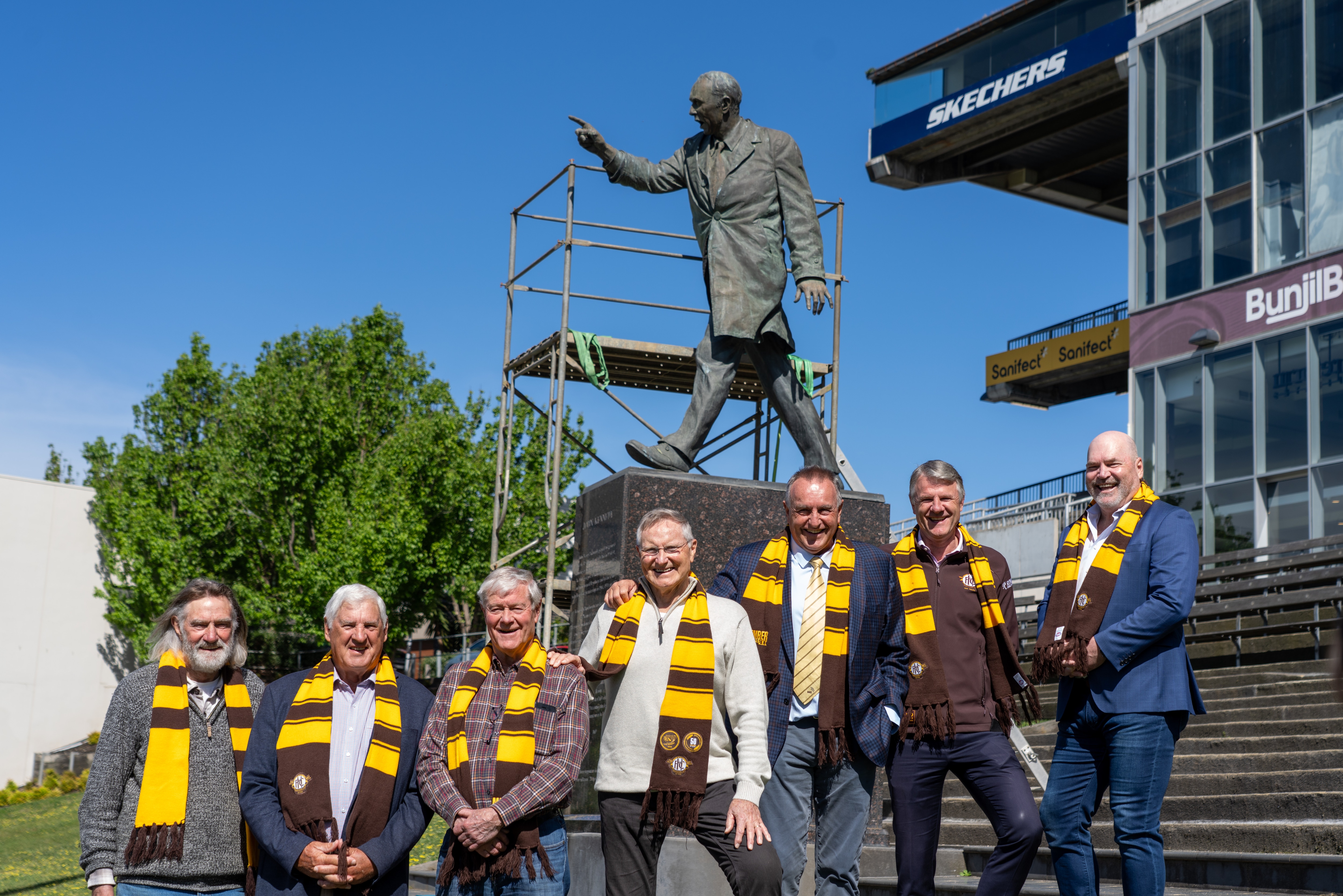 End of an era for Hawks as John Kennedy snr statue moved to Dingley
