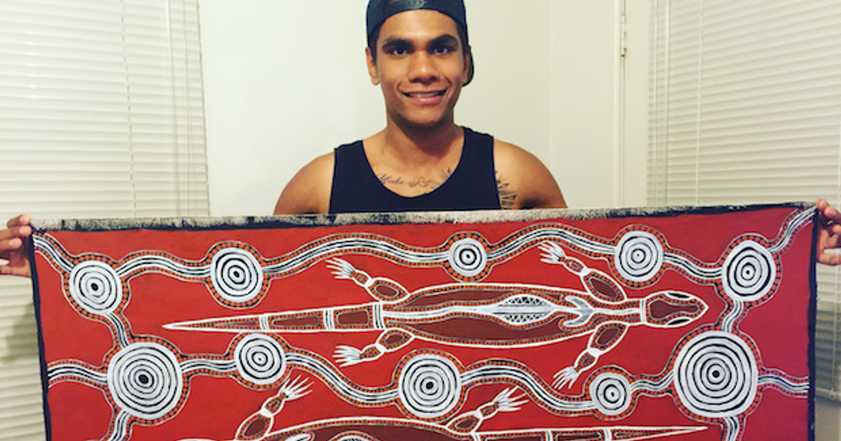 Miller-Lewis showing off his artistic talents