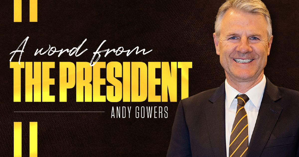 President Andy Gowers' letter to members